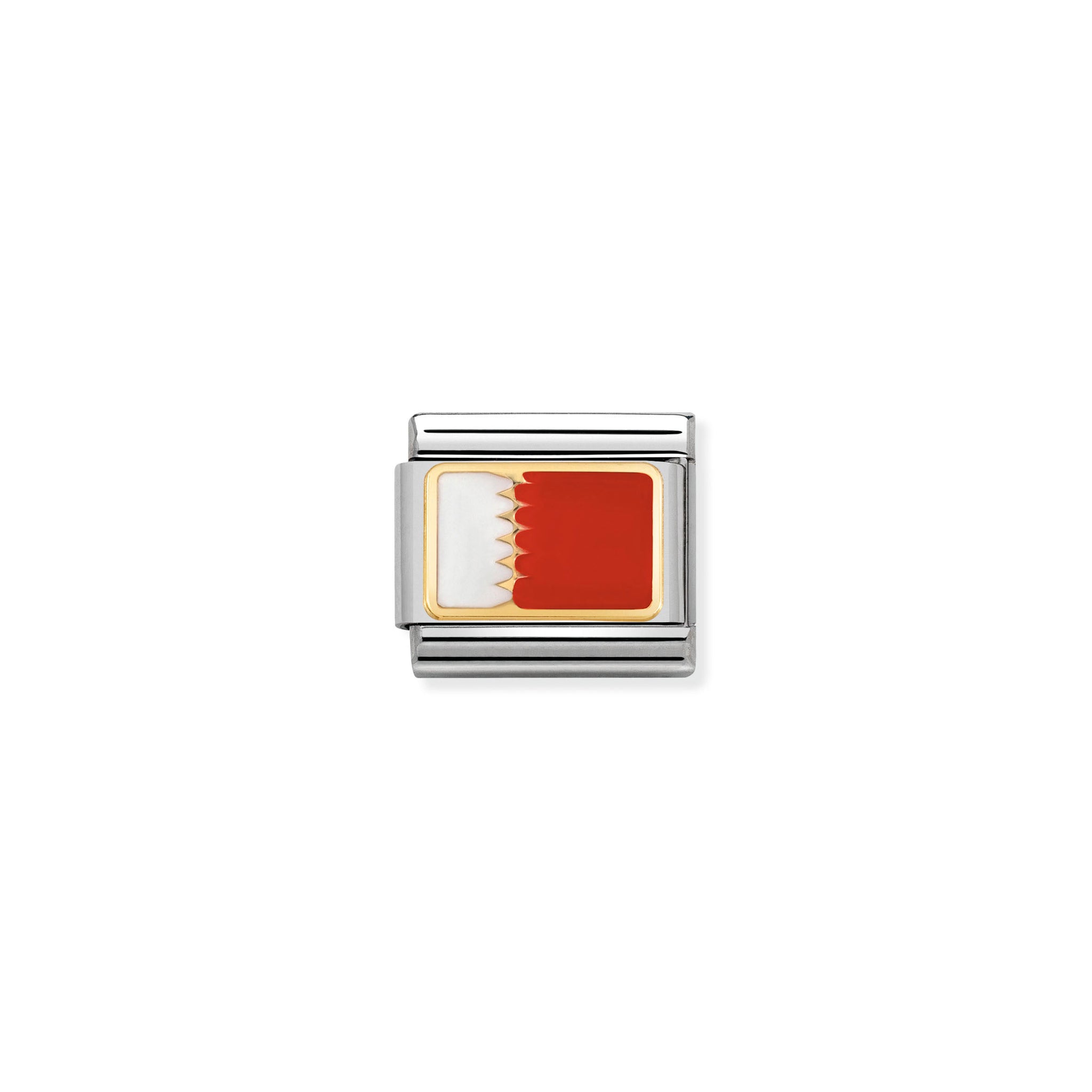 Nomination Composable 18ct Gold and Enamel Flag of Bahrain Link 030236/24