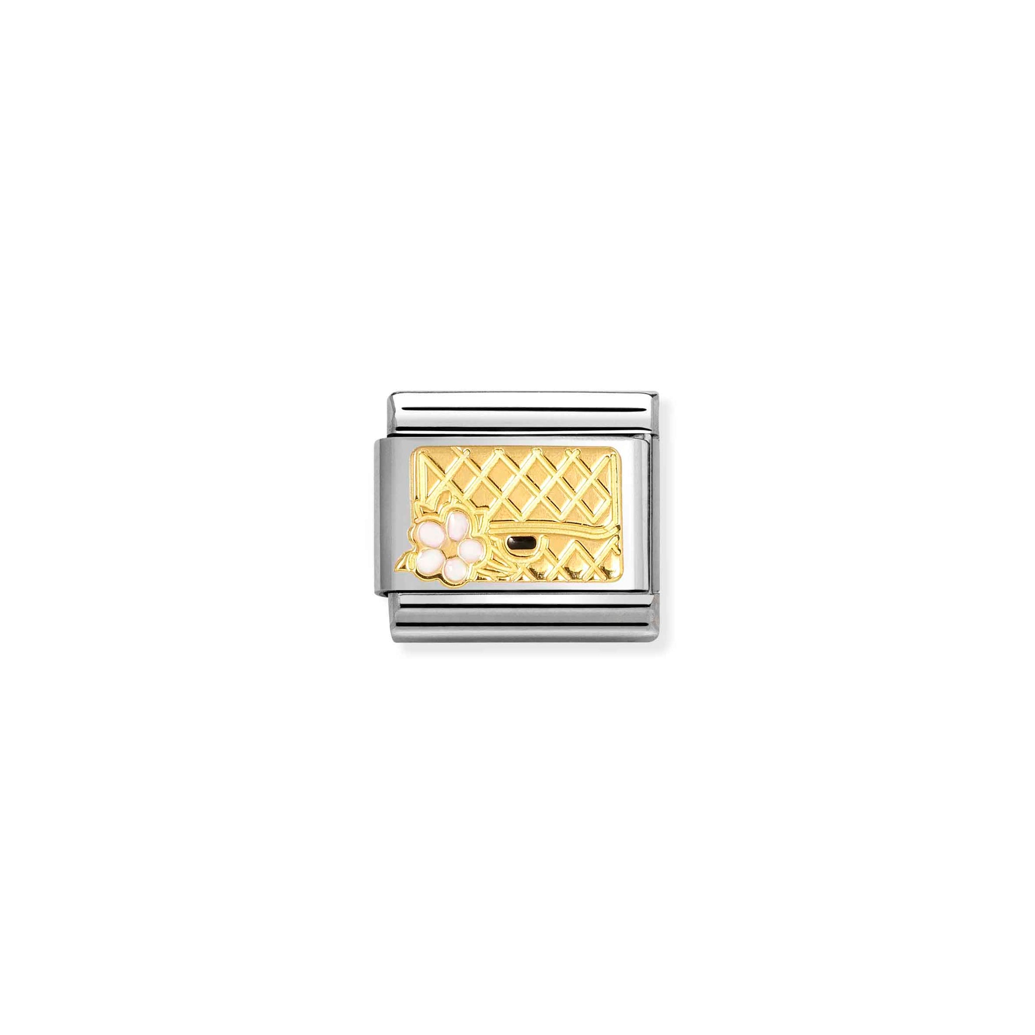 Nomination Composable 18ct Gold and Enamel Floral Bag Link 030272/94