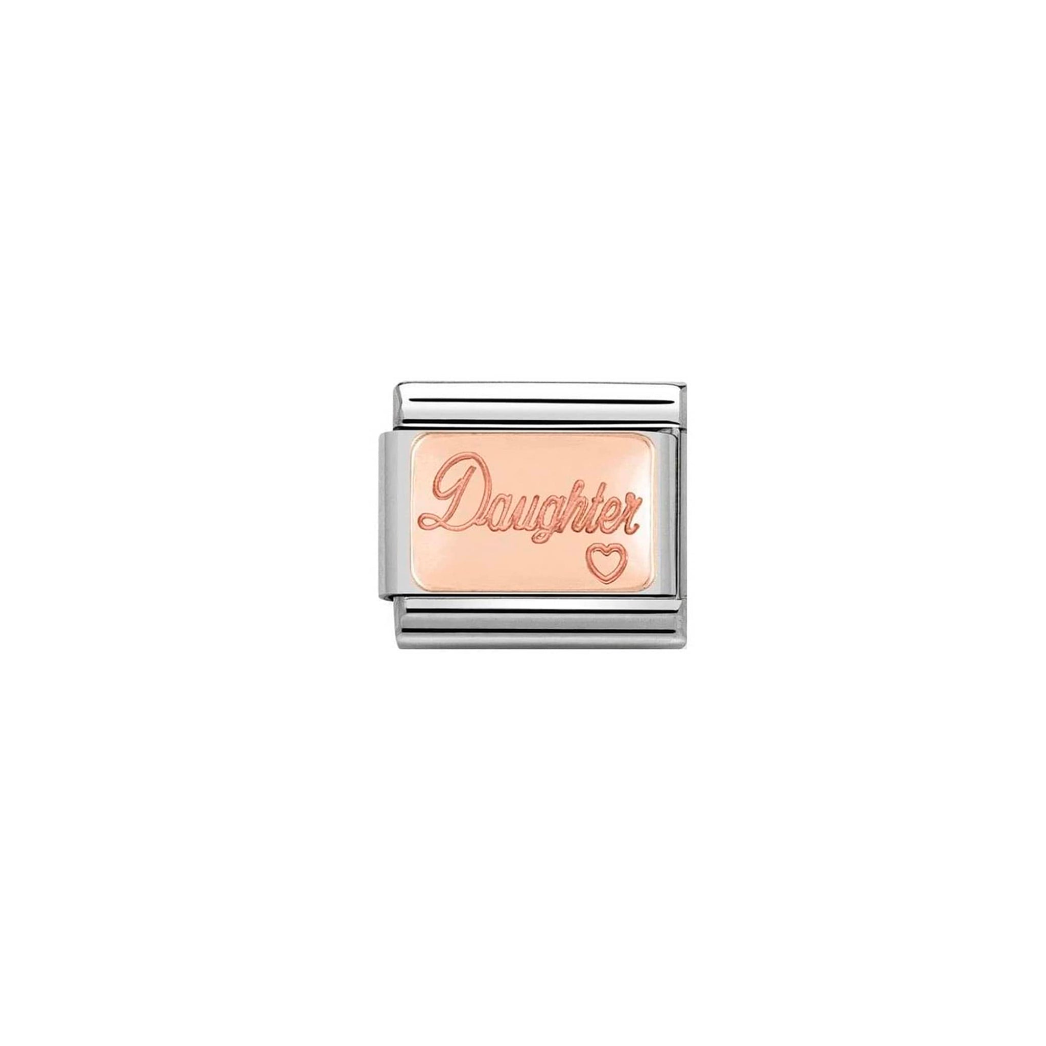Nomination Composable 9ct Rose Gold Daughter with Heart Link 430101/43