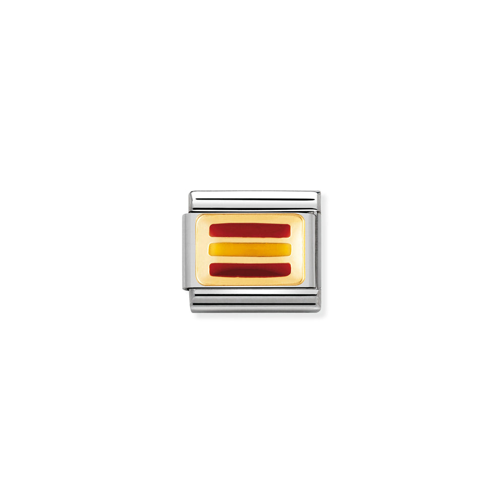 Nomination Composable 18ct Gold & Enamel Flag of Spain Link 030234/18